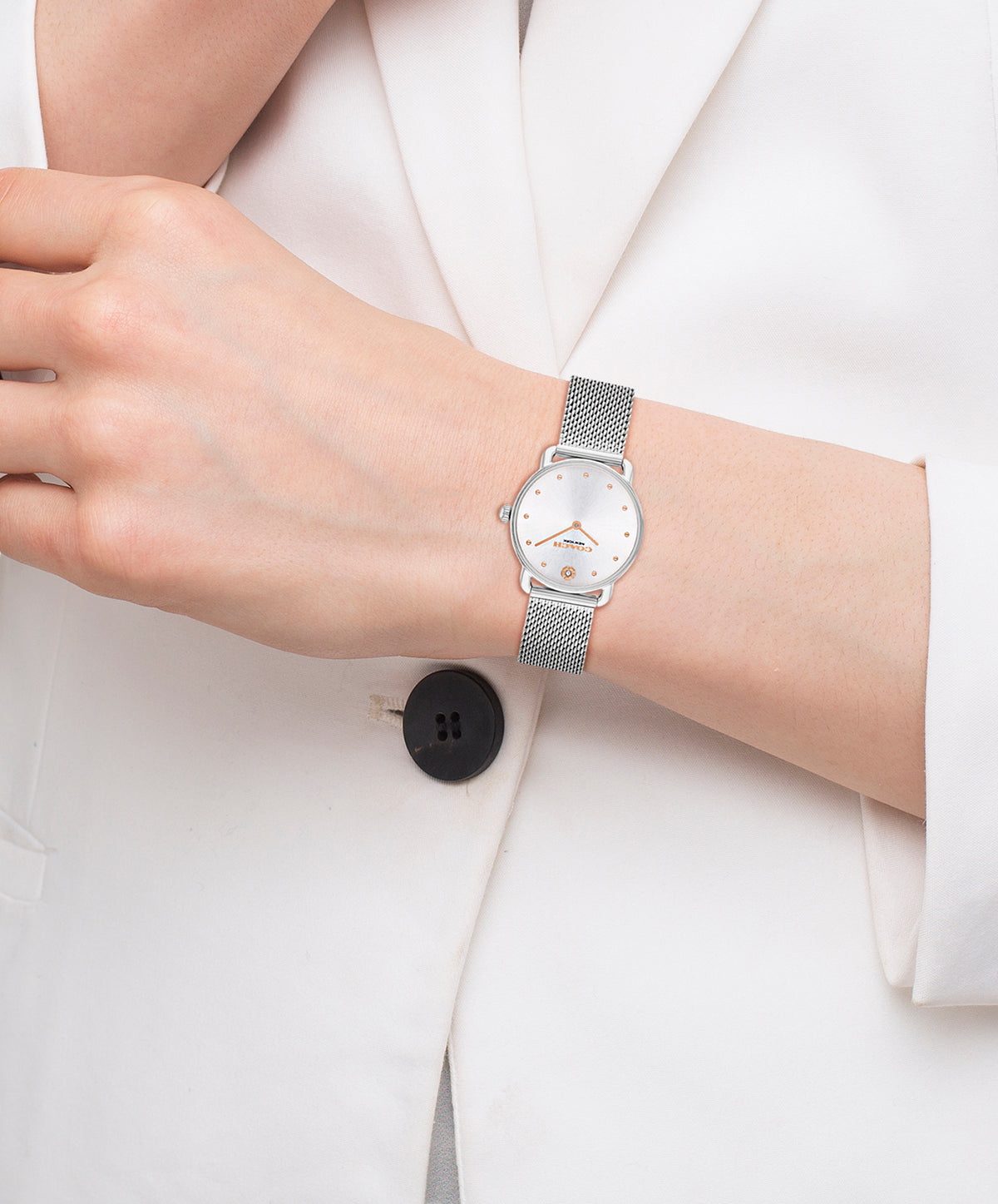 Coach Elliot Qtz Basic 28 mm Silver White Dial Women Watch-14504221 ...